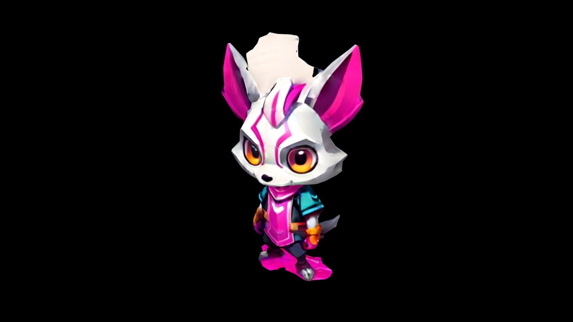 A chibi style character of a fox dressed as a kn - Download Free 3D ...