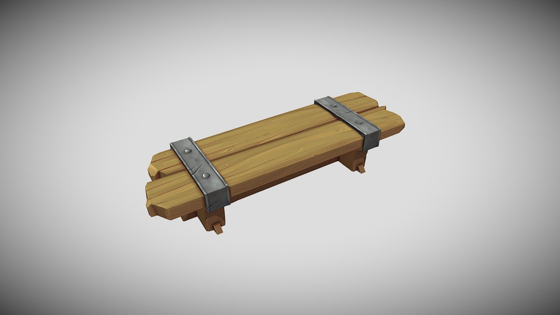 Stylized handpainted bench - Game Ready - 3D model by Uljianov [b05dcf9 ...
