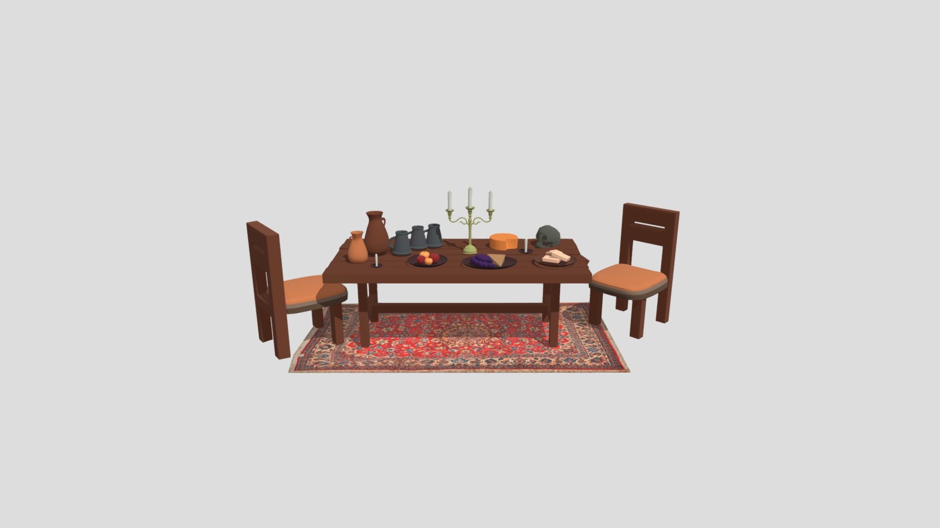 3D low poly medieval scene - 3D model by cerileydi [b061086] - Sketchfab
