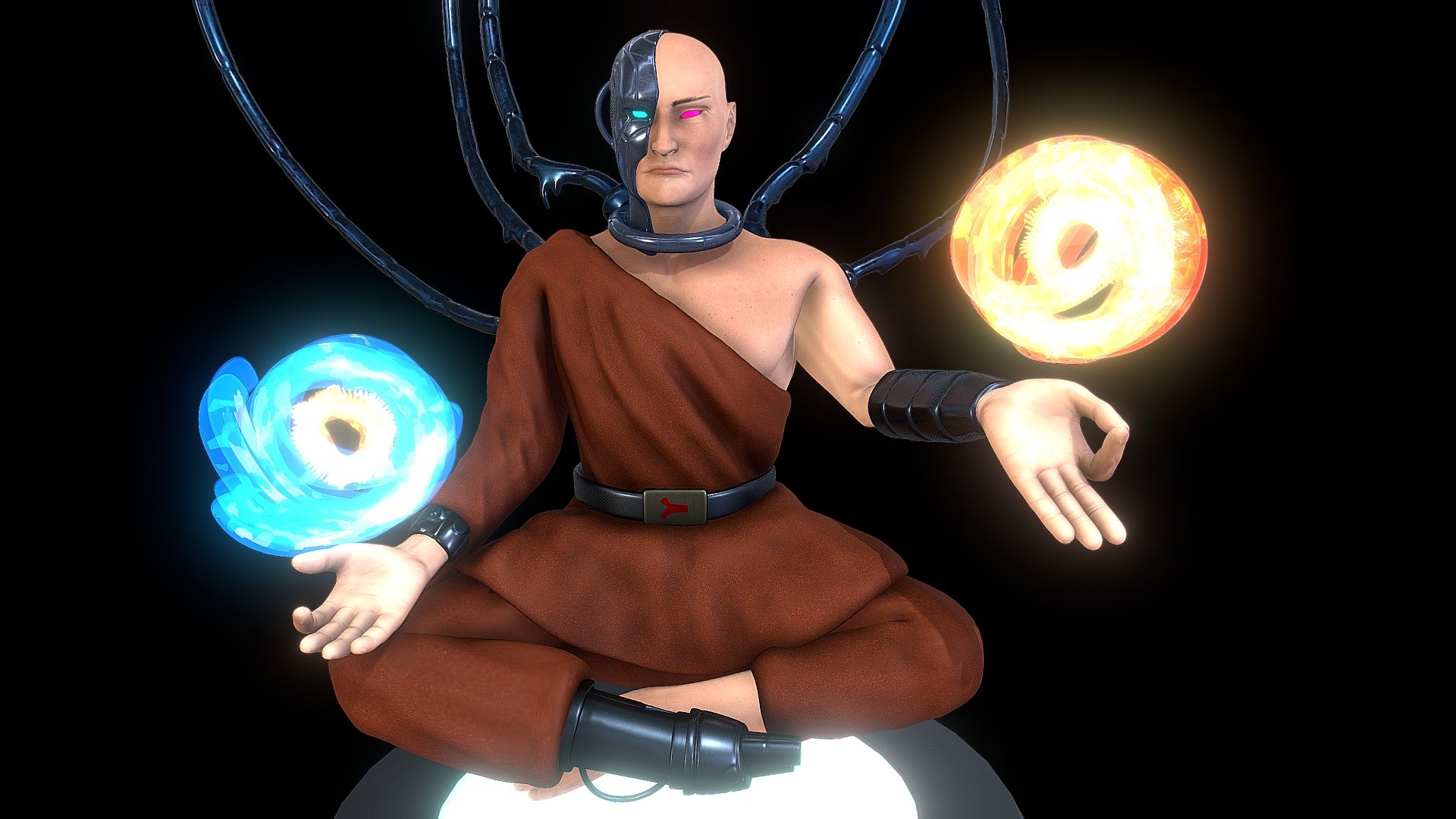 White Monk 3d Model By Amin Adukov Aminchok B06a9ac Sketchfab