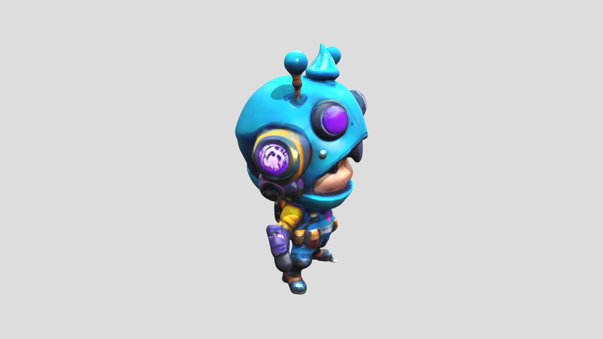 Anime Character with a Blue Helmet - Download Free 3D model by klrxyz ...