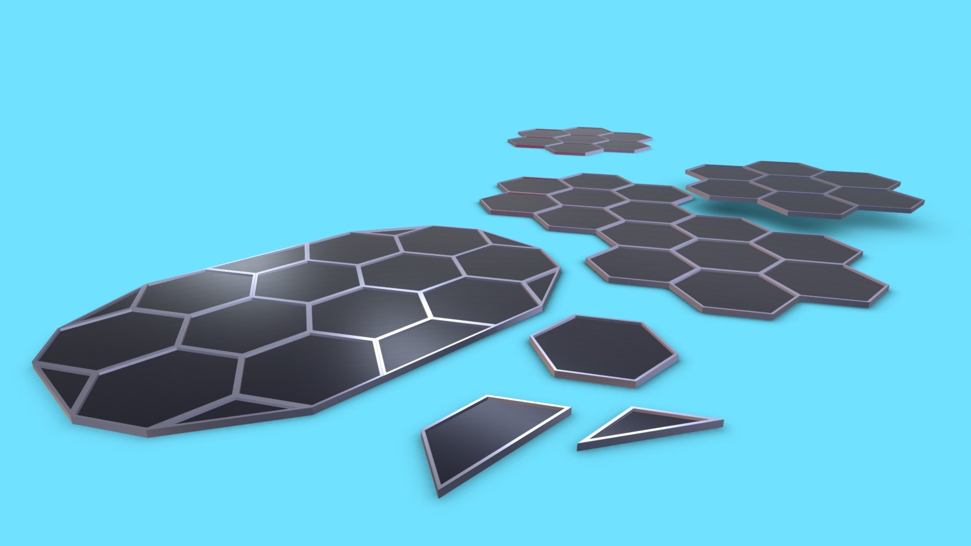 Low Poly Hexagonal Solar Panel - stylized - 3D model by ClimateHackerz ...