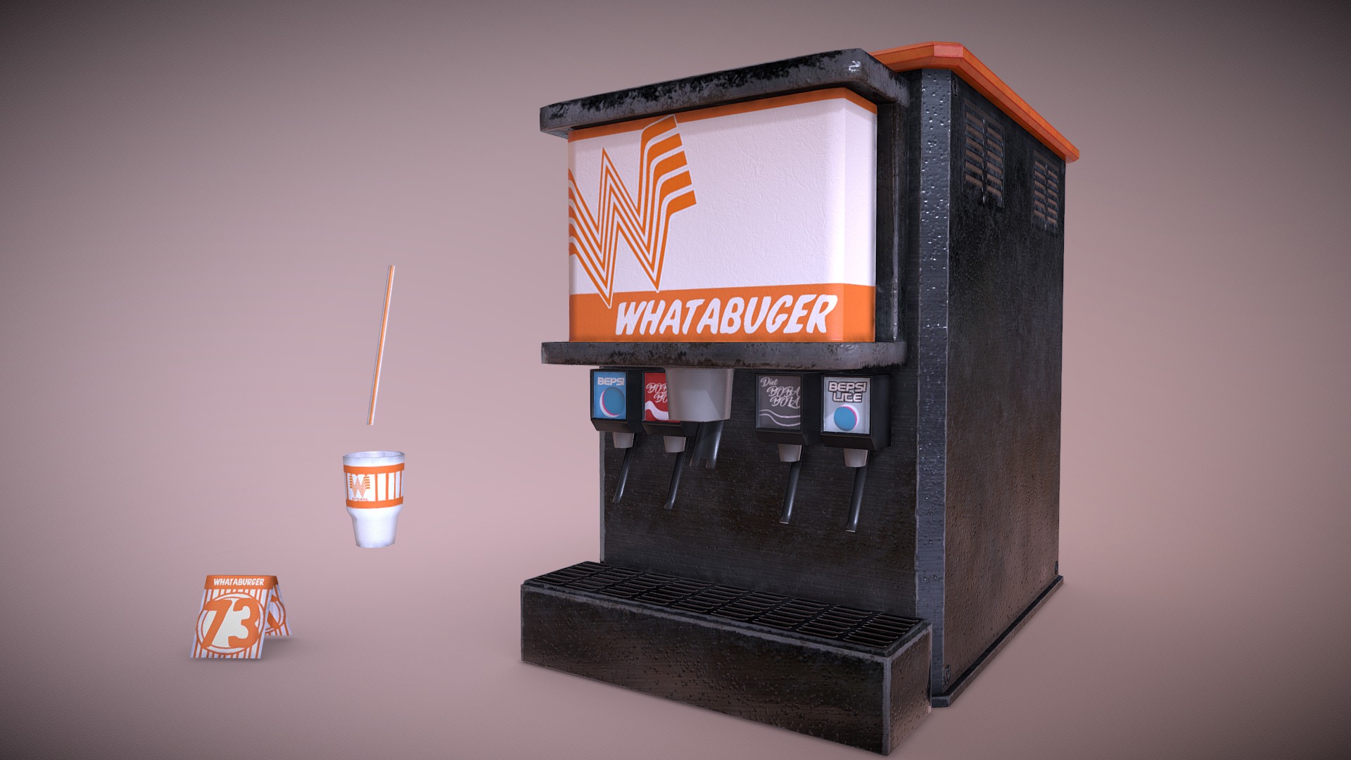 Whataburger Fountain Drink Machine - 3D model by dannyt [b088d14 ...