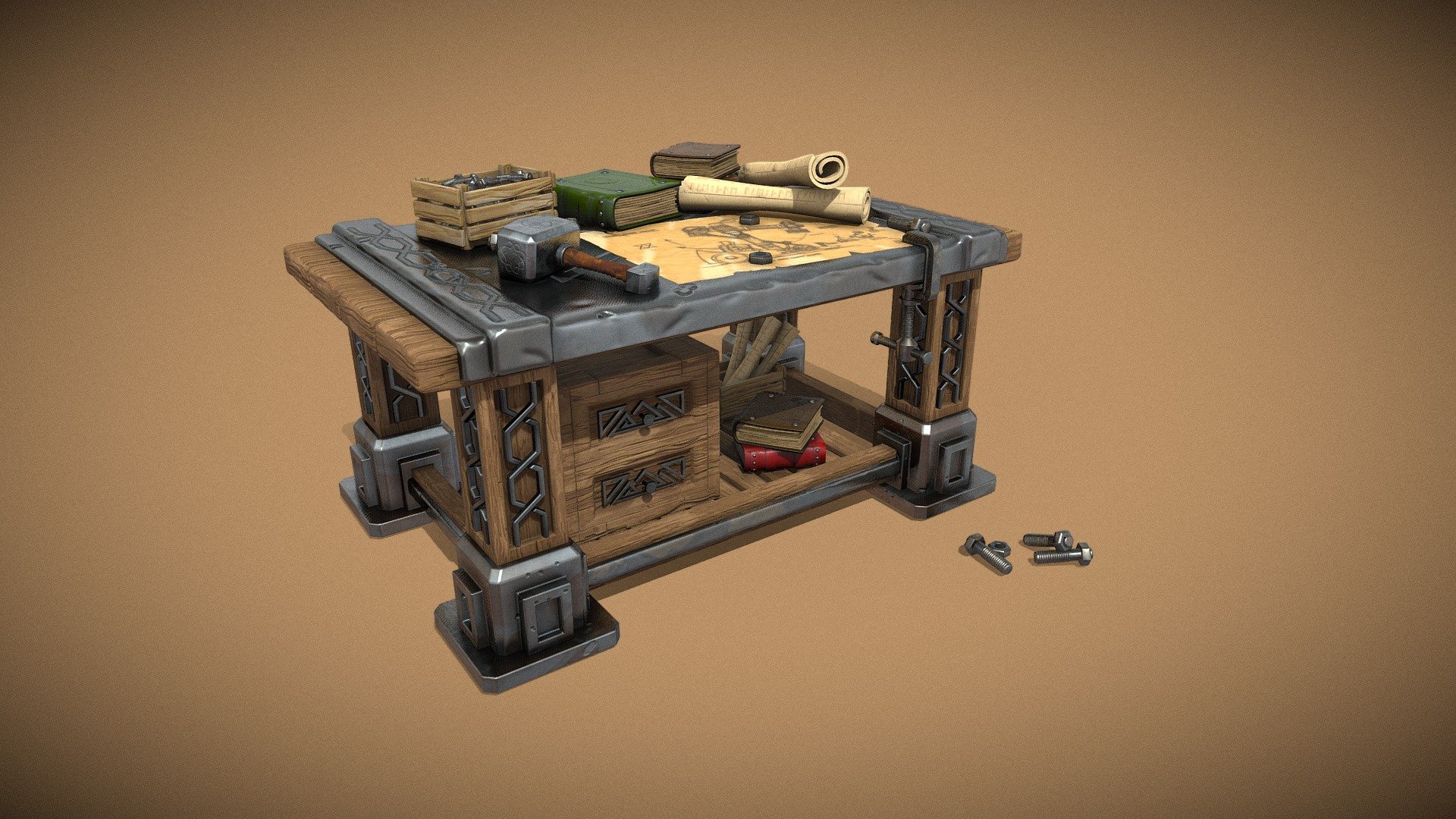 Dwarven Engineer's Work Bench - Download Free 3D model by LOKKI ...
