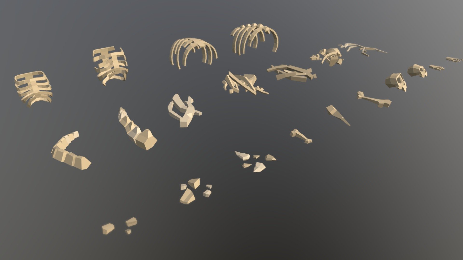 LOW POLY BONES ASSET PACK - Download Free 3D model by TANDA ...
