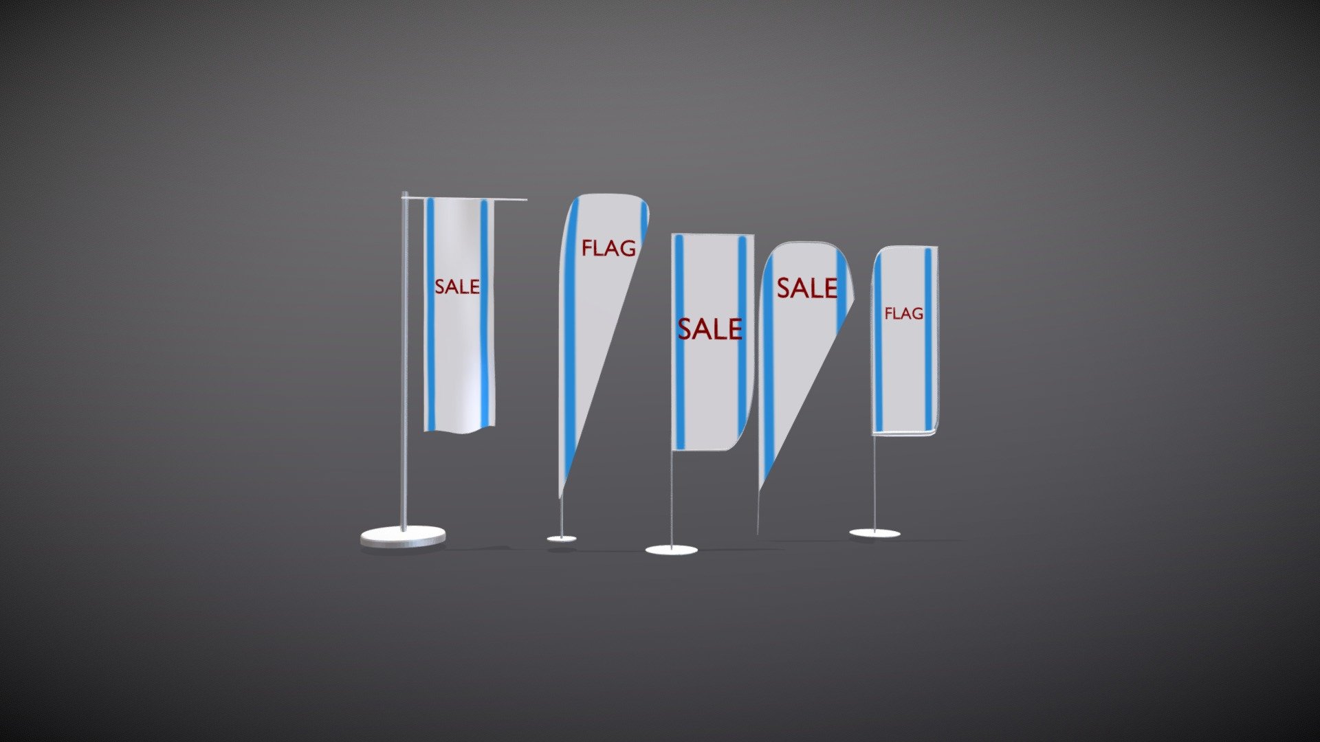 marketing flag banners pack - 3D model by srinithiguruprasad [b08dabe ...
