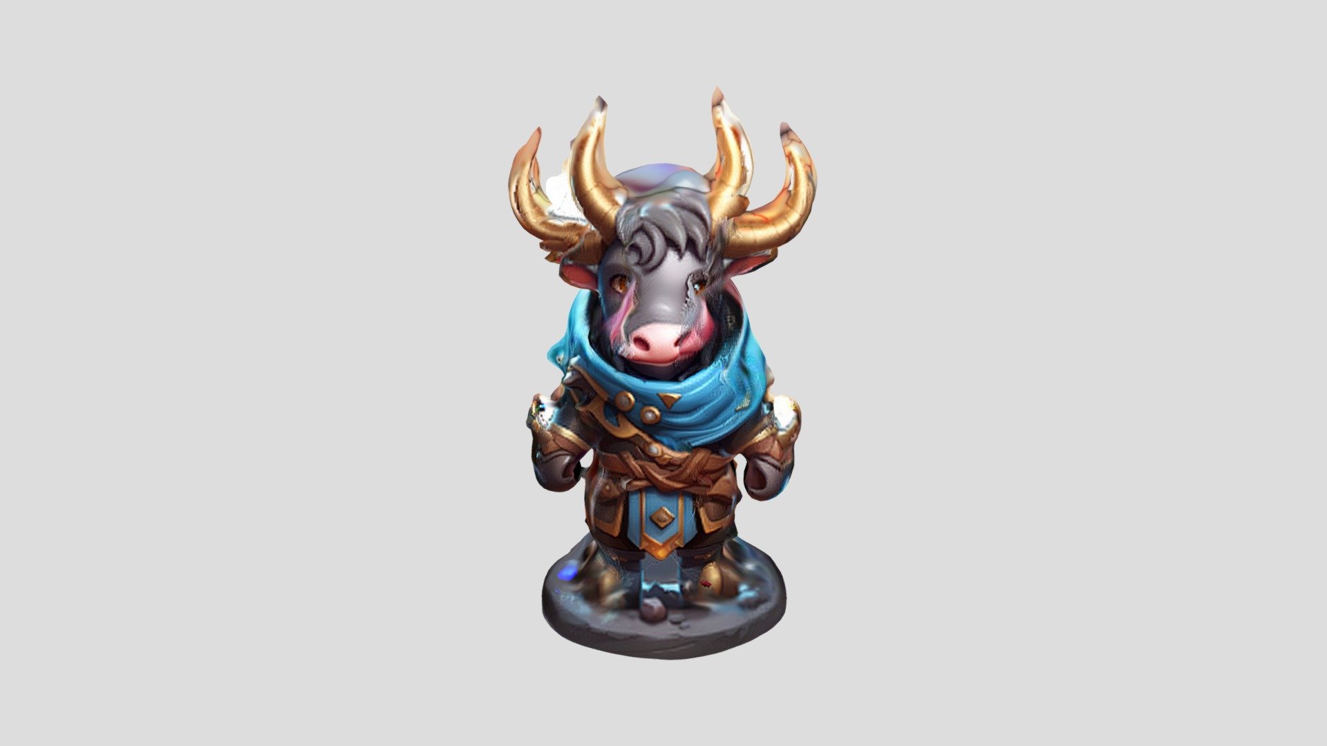 Miniature Cow Warrior A small, cartoonish cow - Download Free 3D model ...