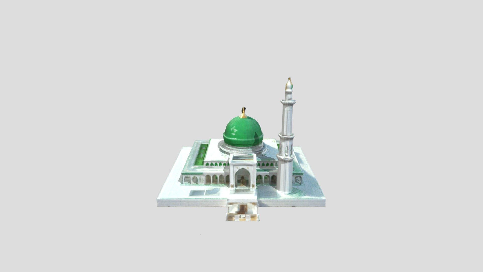 Mosque (Masjid) 3D cartoon model - Download Free 3D model by ...