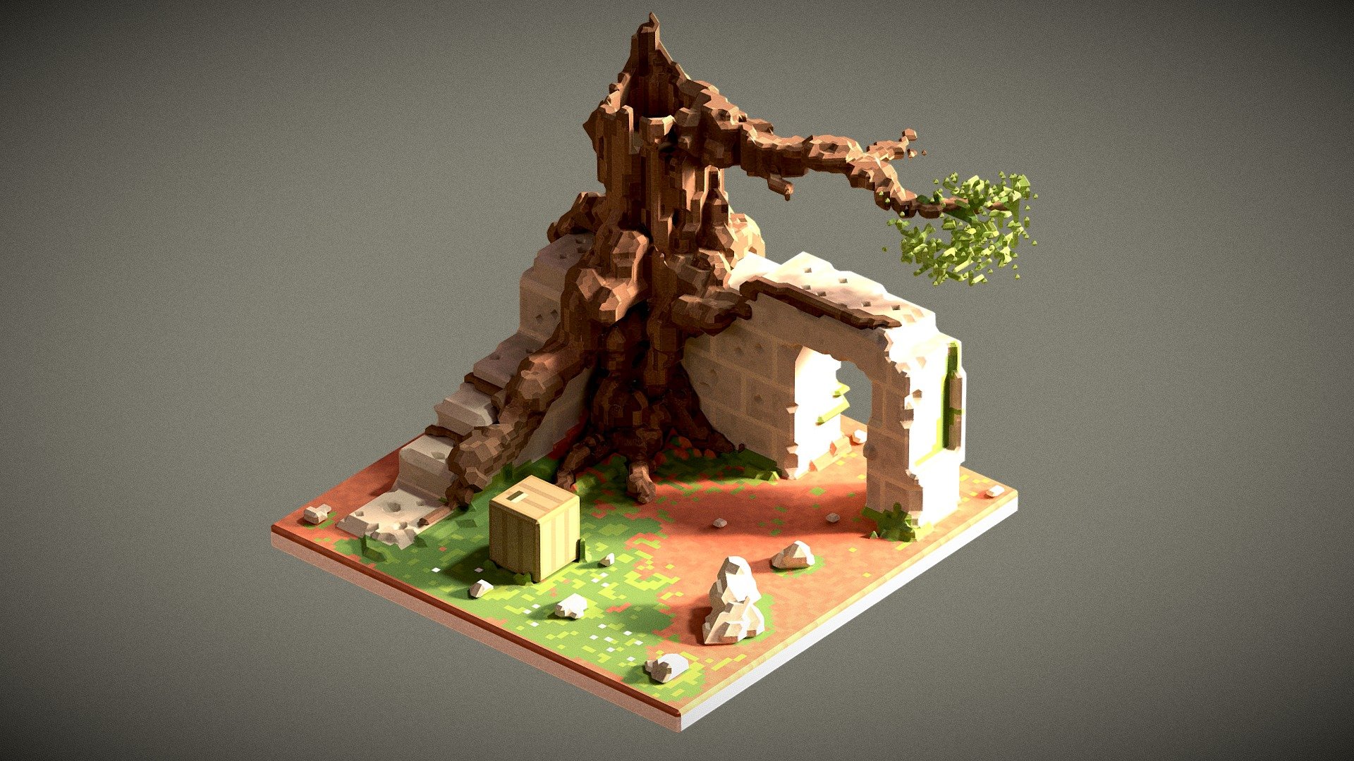 Ruins & tree - 3D model by boriscargo [b09bc45] - Sketchfab