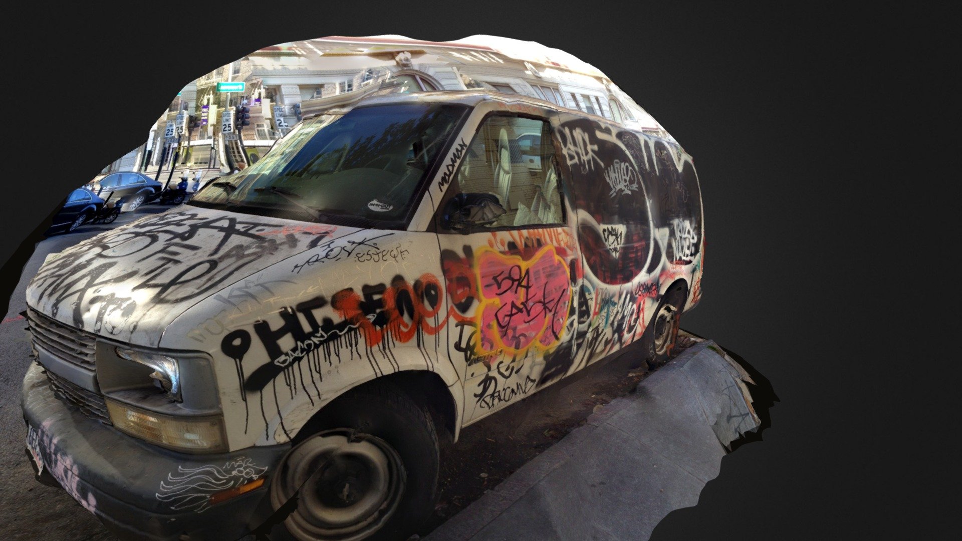 Graffiti on a van - 3D model by jtressle [b09e959] - Sketchfab
