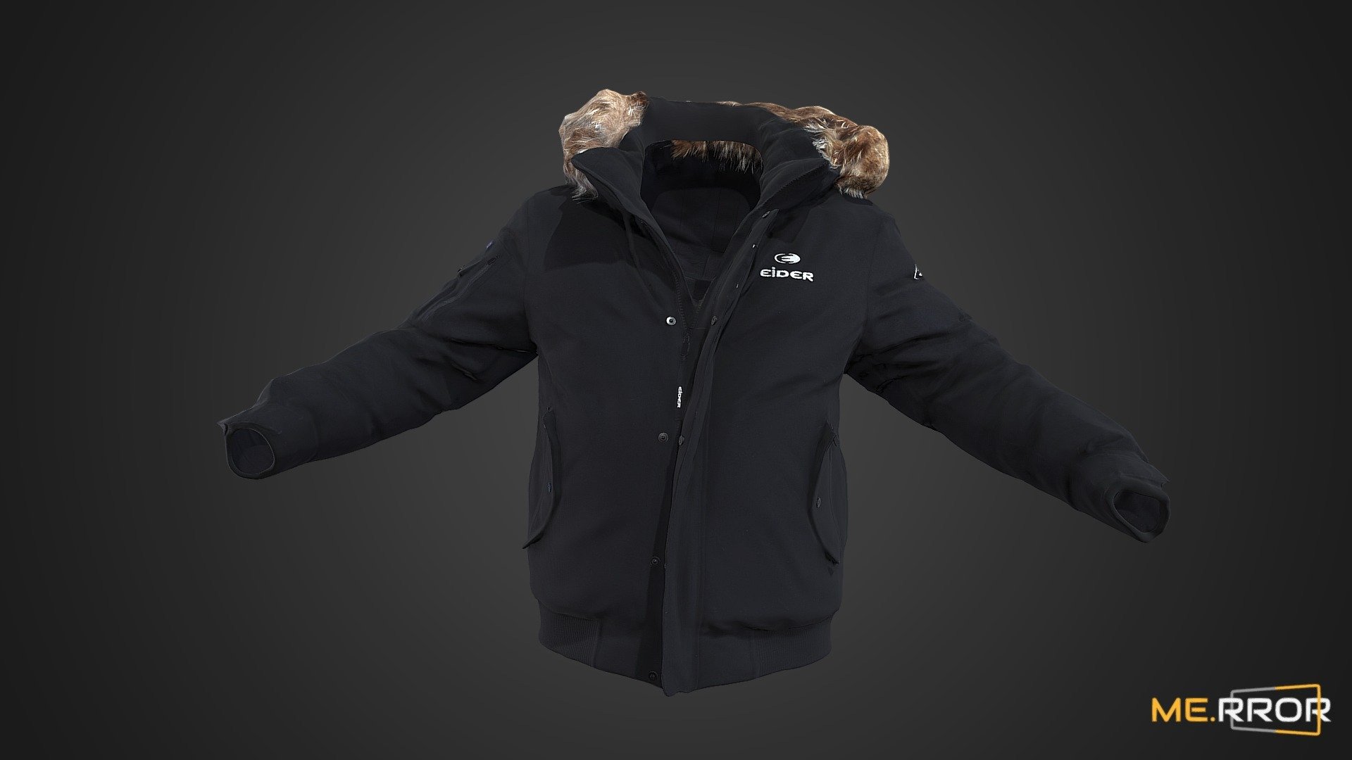 [Game-Ready] Black Padded Field Jacket - Buy Royalty Free 3D model by ...