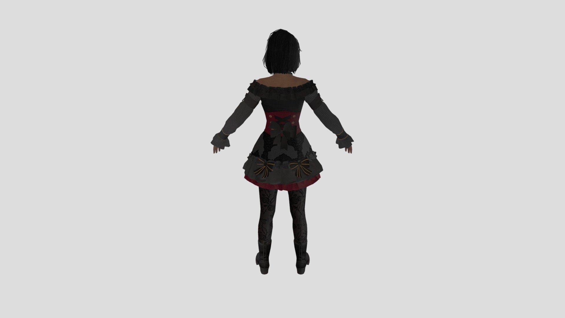 Gothic Lady Outfit - Download Free 3D model by khyrallah2020 ...