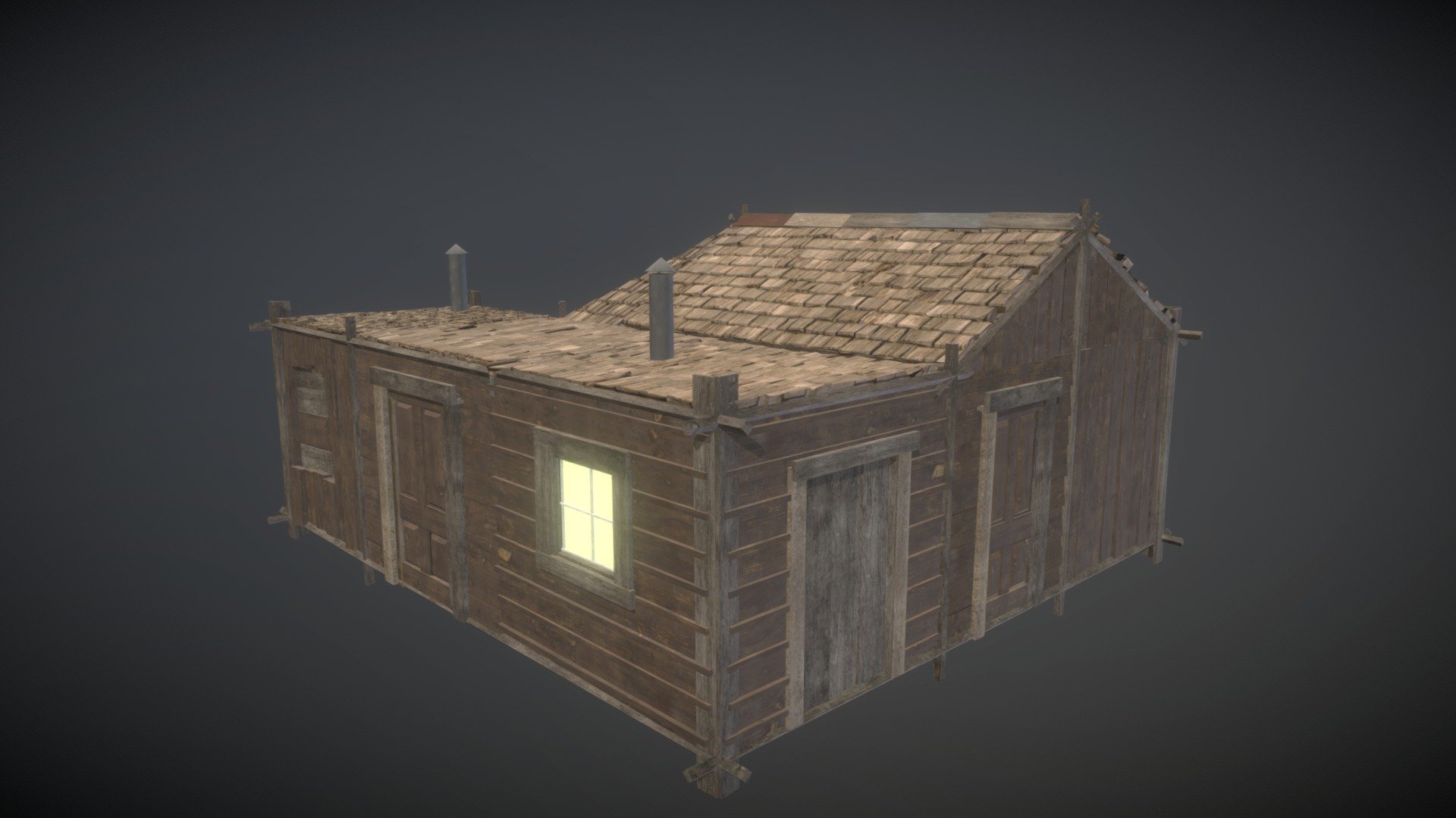 Wooden Shack - Download Free 3D model by Dominic Baker (@Domuk ...
