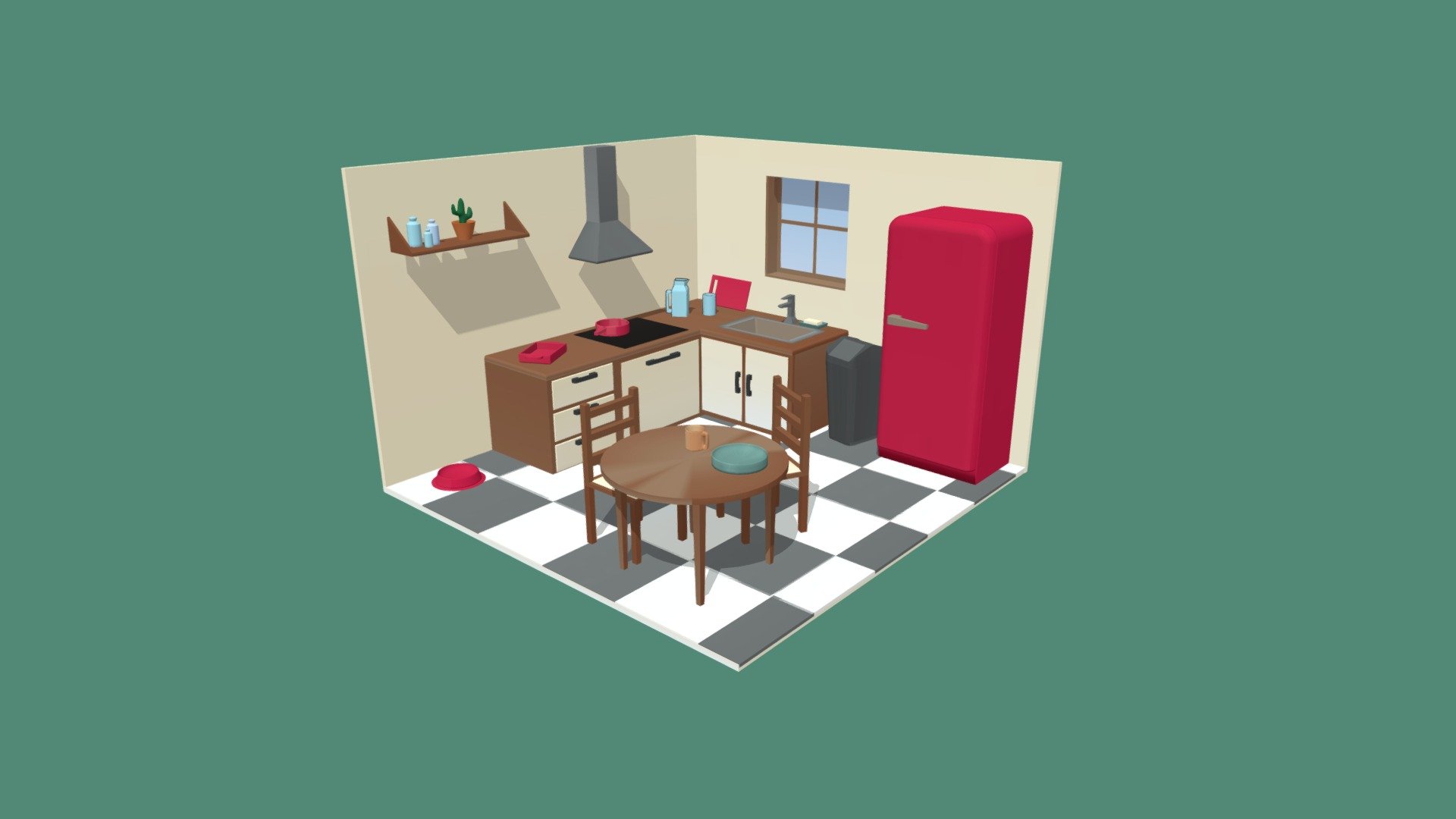 Kitchen diorama - 3D model by elisegdg [b0c15d4] - Sketchfab