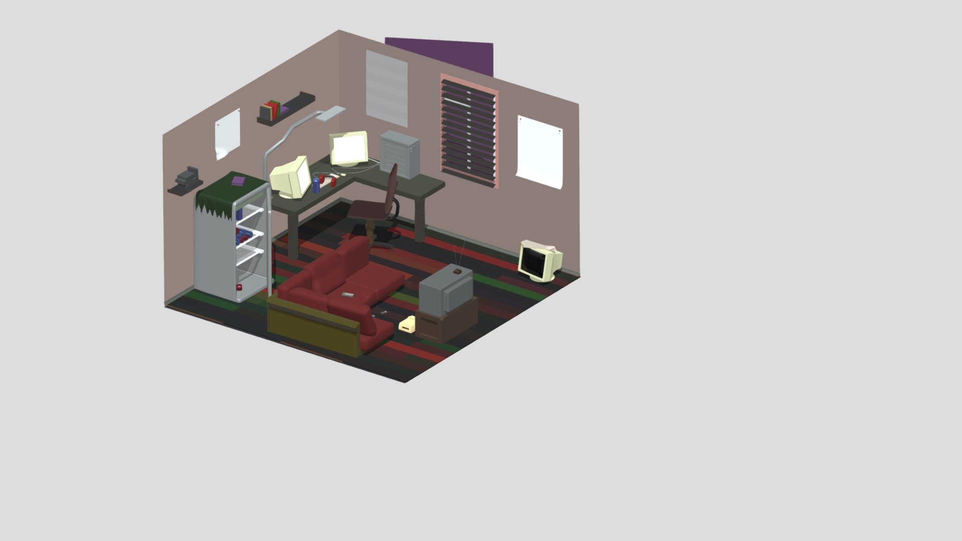 hackers retrowave room - 3D model by 3jioudvd [b0d0de1] - Sketchfab