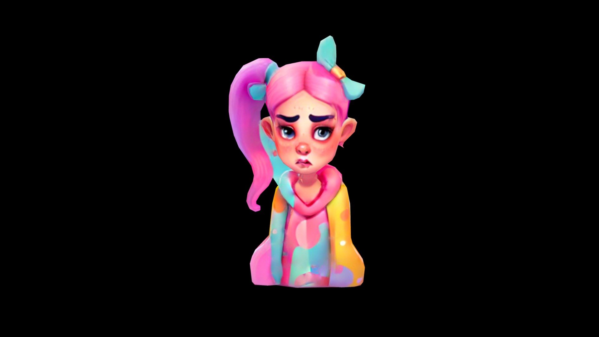 Cheeky Pink Eye A Playful Cartoon Toy Art of a H - Download Free 3D ...
