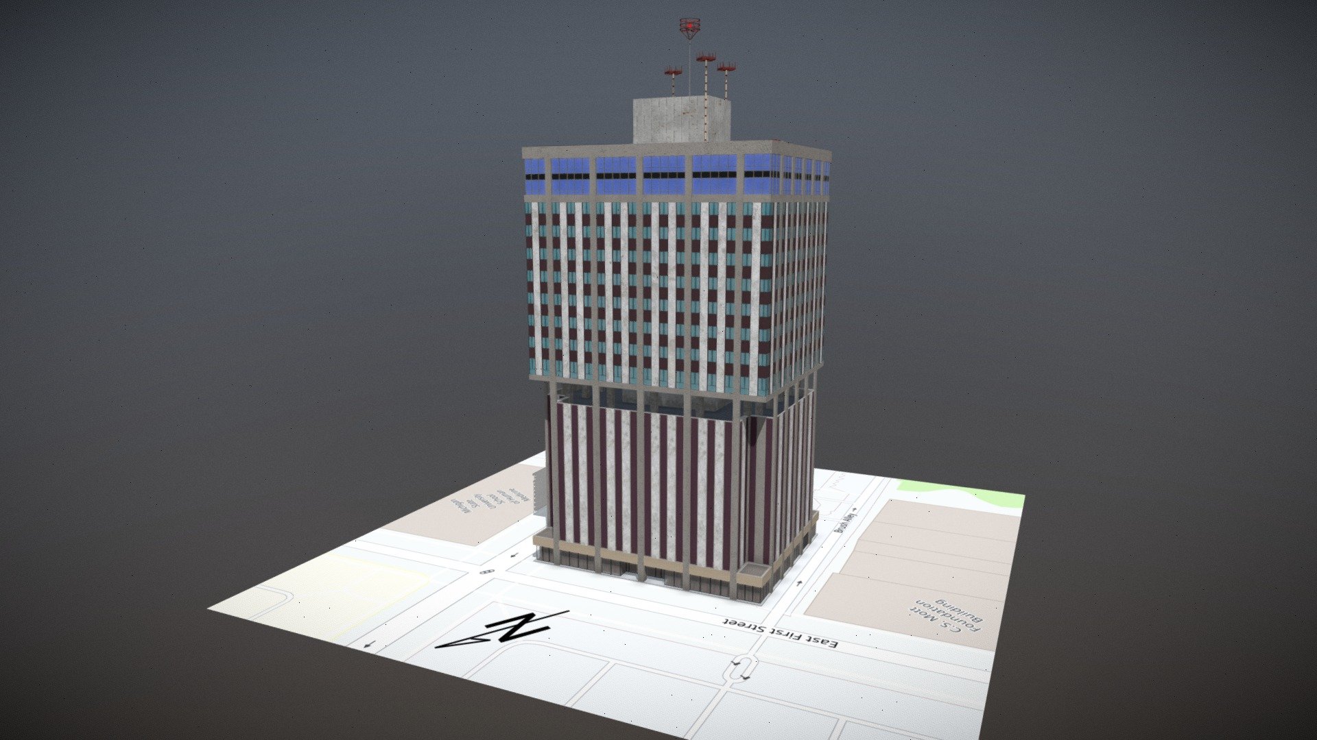Genesee Towers, Flint, Michigan, USA - Download Free 3D model by Big ...