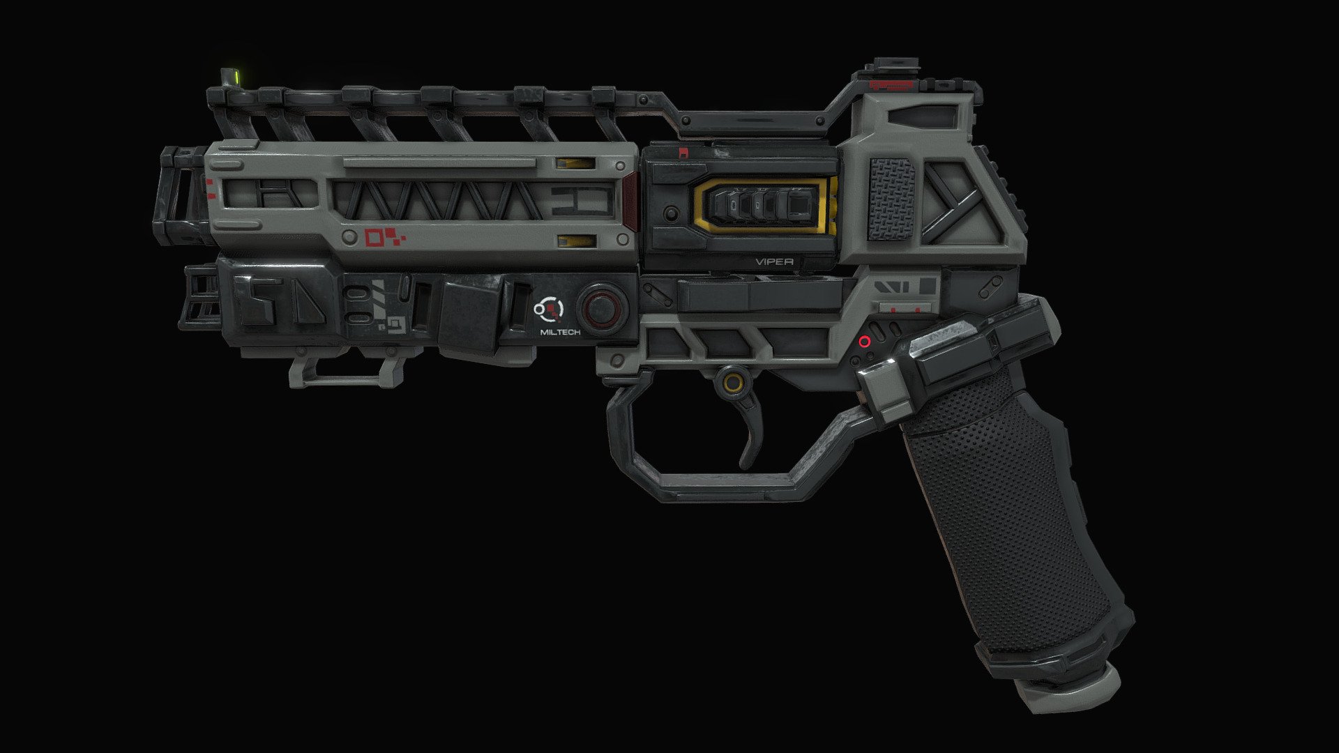 Low poly futuristic heavy revolver weapon - 3D model by Alexandr33D ...