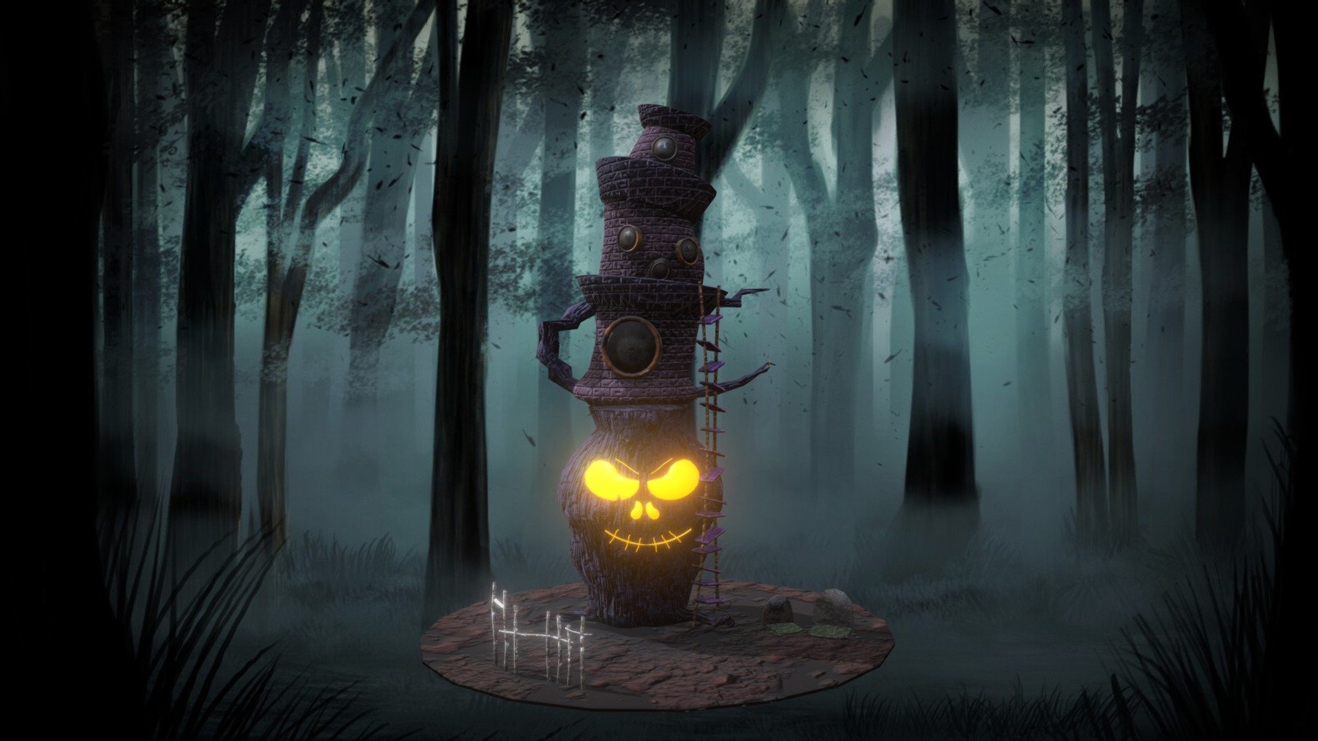 Tree House Tim Burton Inspired - 3D model by anjacojo [b0dc886] - Sketchfab