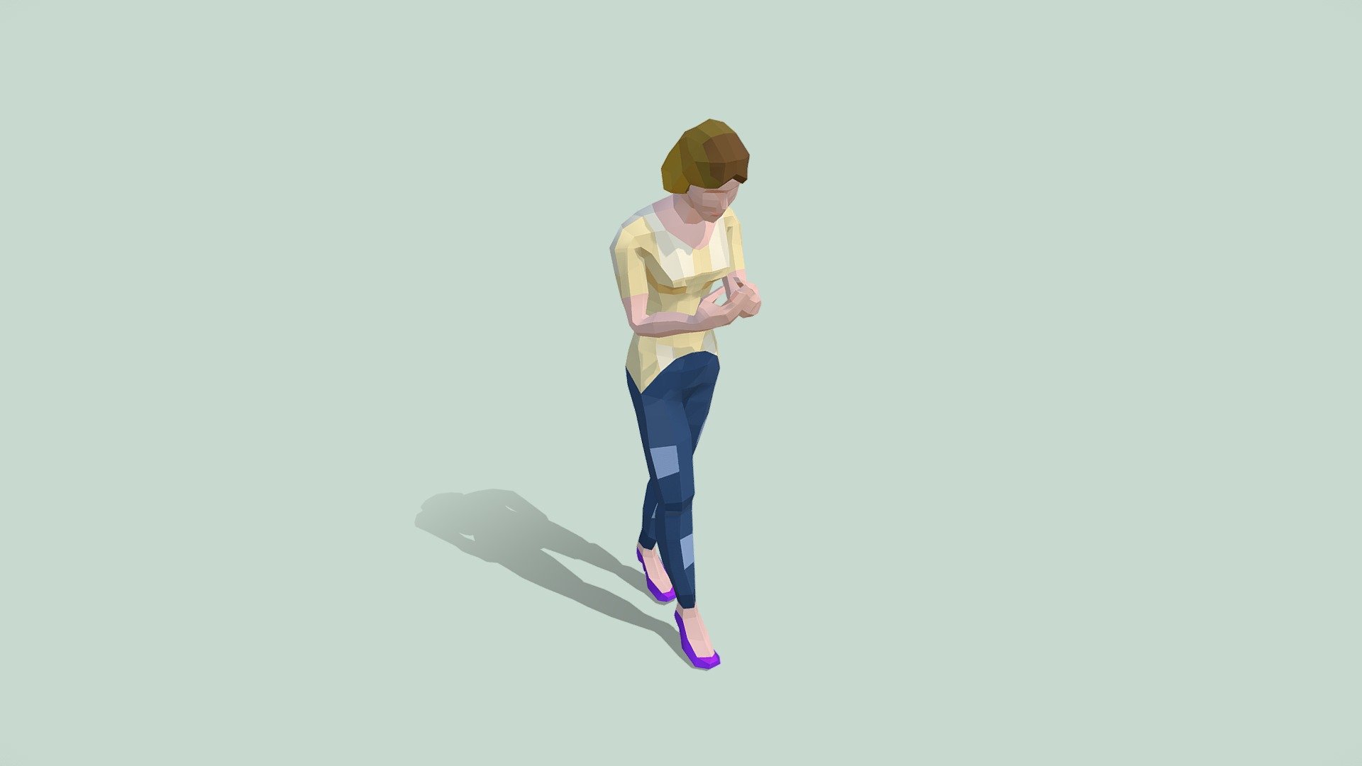Female Phone-Walking Free Animation (40f loop) - Download Free 3D model ...