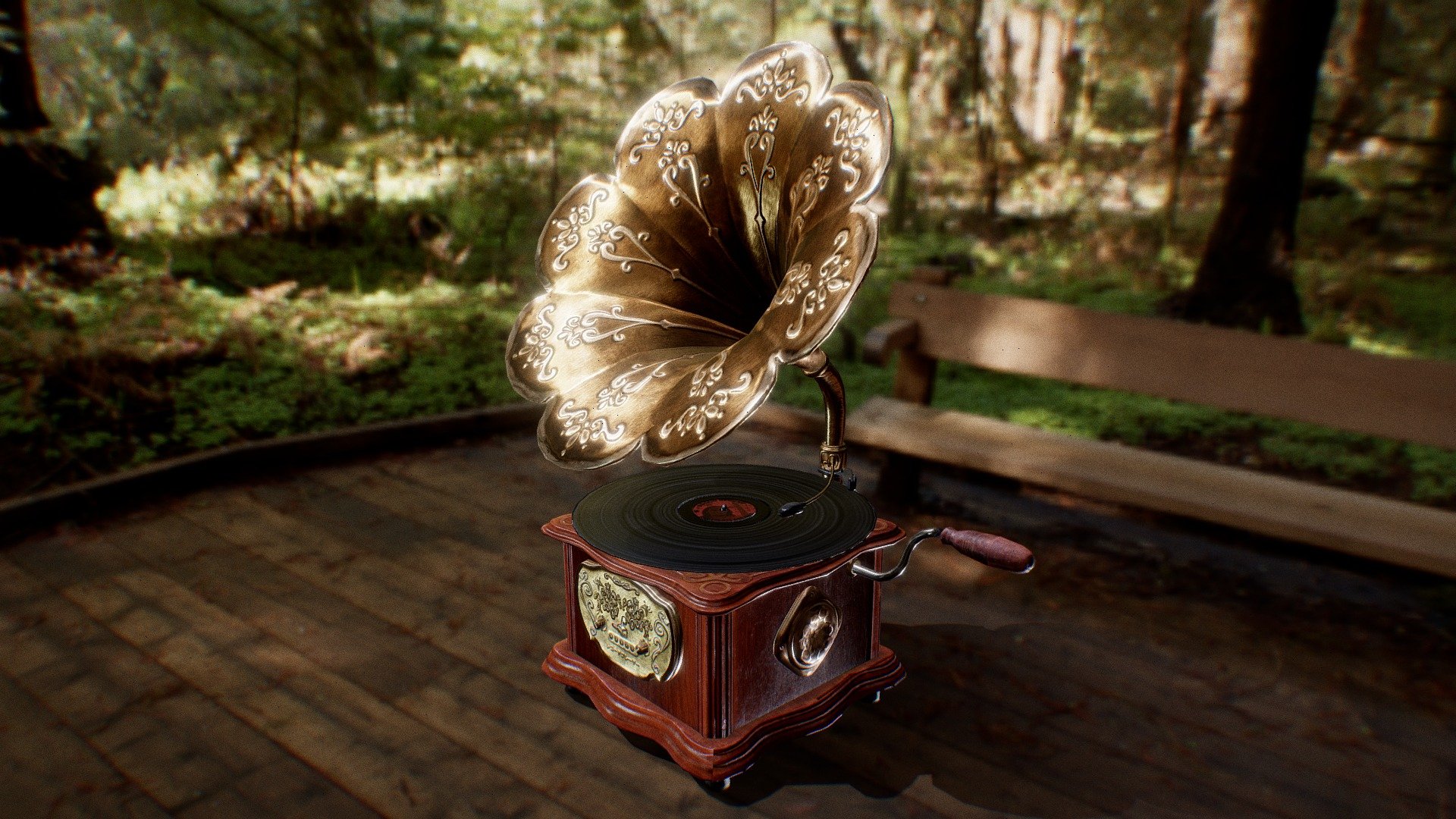 Vintage Gramophone Game-Asset by Rigdhi - Download Free 3D model by ...