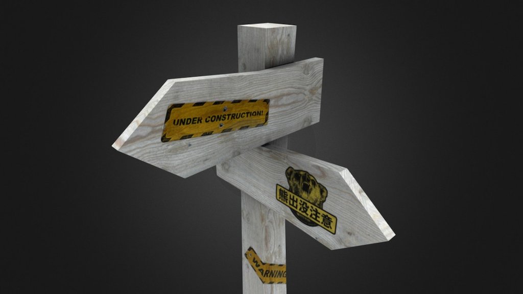 Signspost - 3D model by Ison (@XinChengWu) [b0f52cb] - Sketchfab