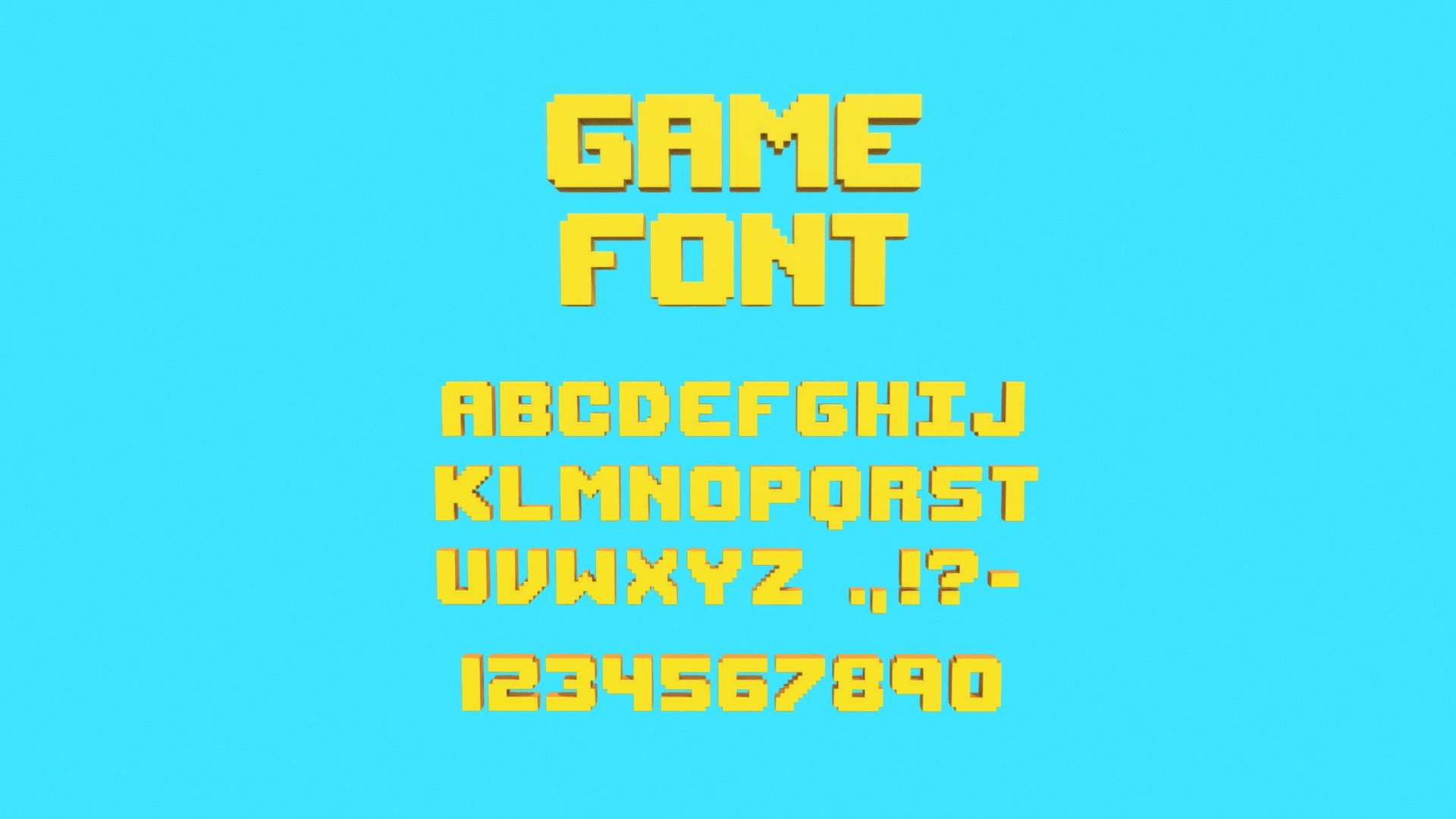 Game Font - Buy Royalty Free 3D model by CzernO (@czernobog) [b0f53aa ...