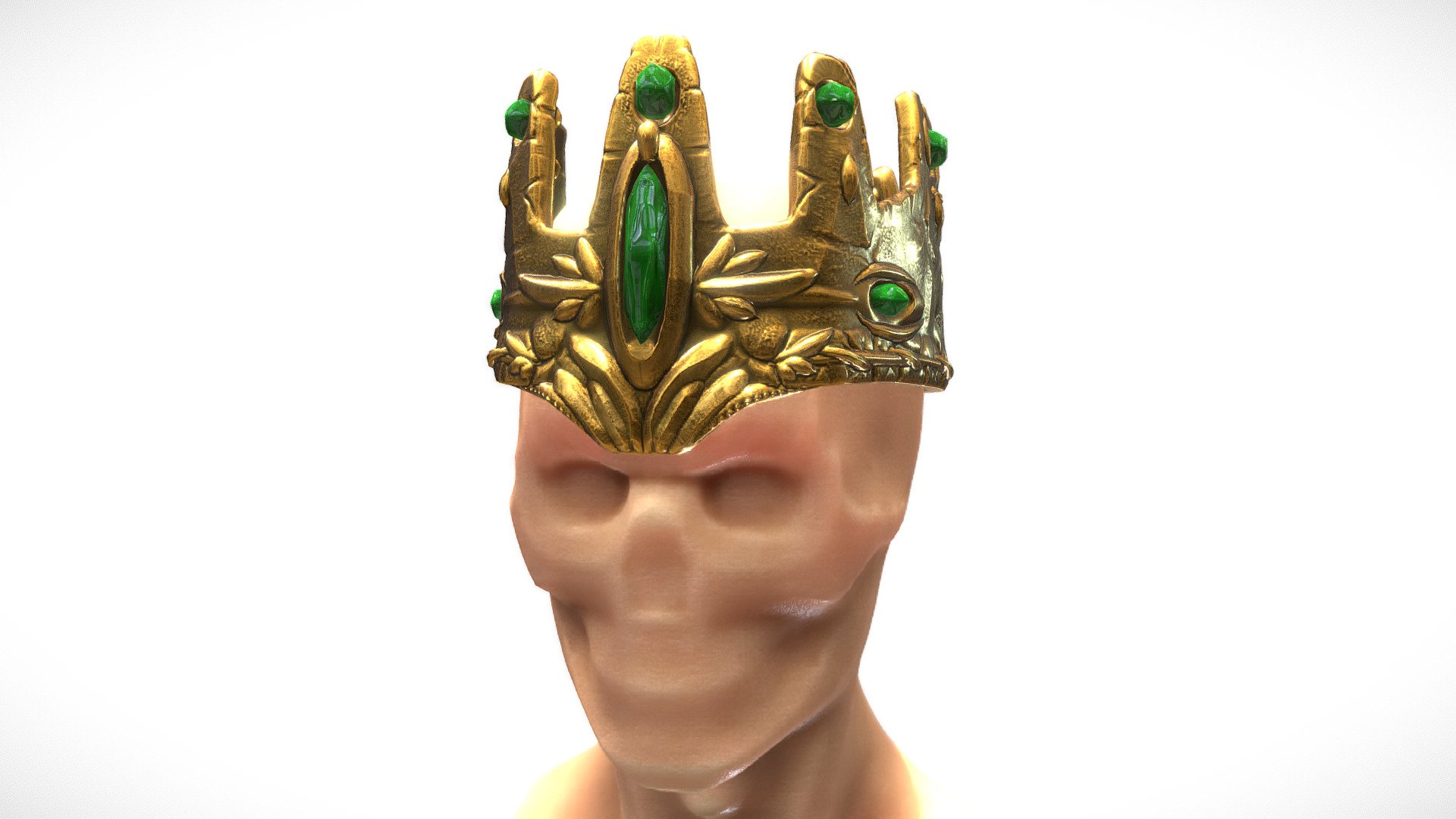 King Gold Jade Crown Queen - Buy Royalty Free 3D model by Lucid Dreams ...