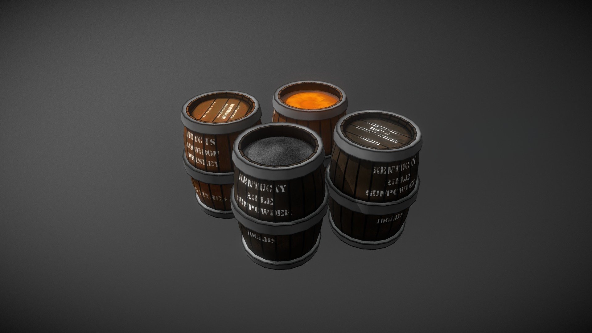 Gunpowder and Whiskey Barrels - 3D model by Angelo Argyrides ...