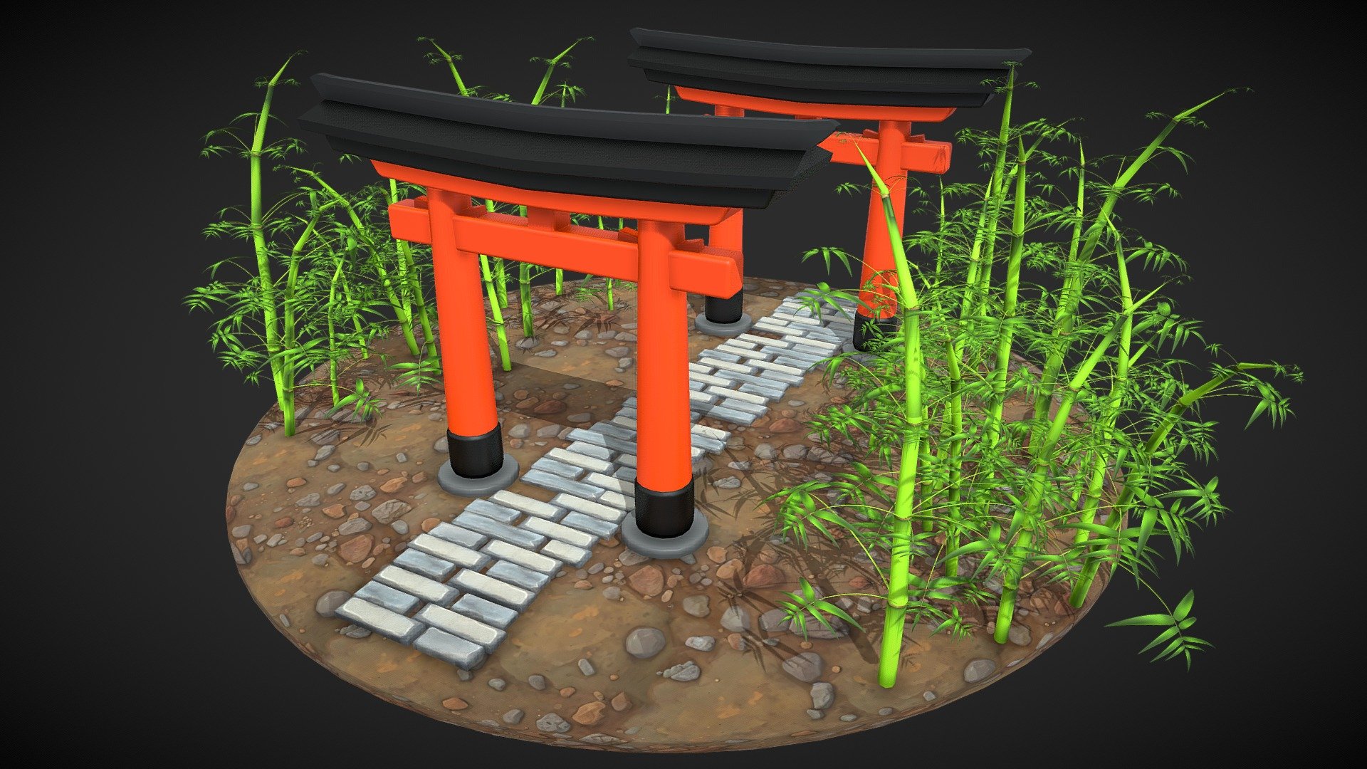 Torri gate Japan cartoon - 3D model by dayisama3d [b130946] - Sketchfab