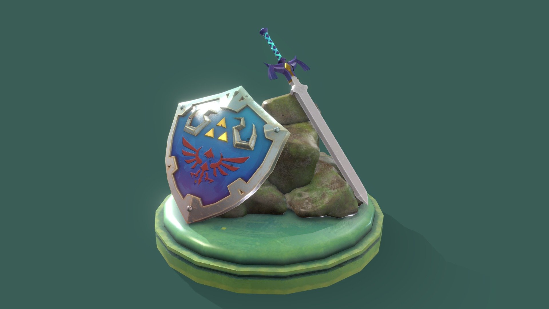 Legend of Zelda sword and shield - 3D model by goriimarii [b132e9e ...