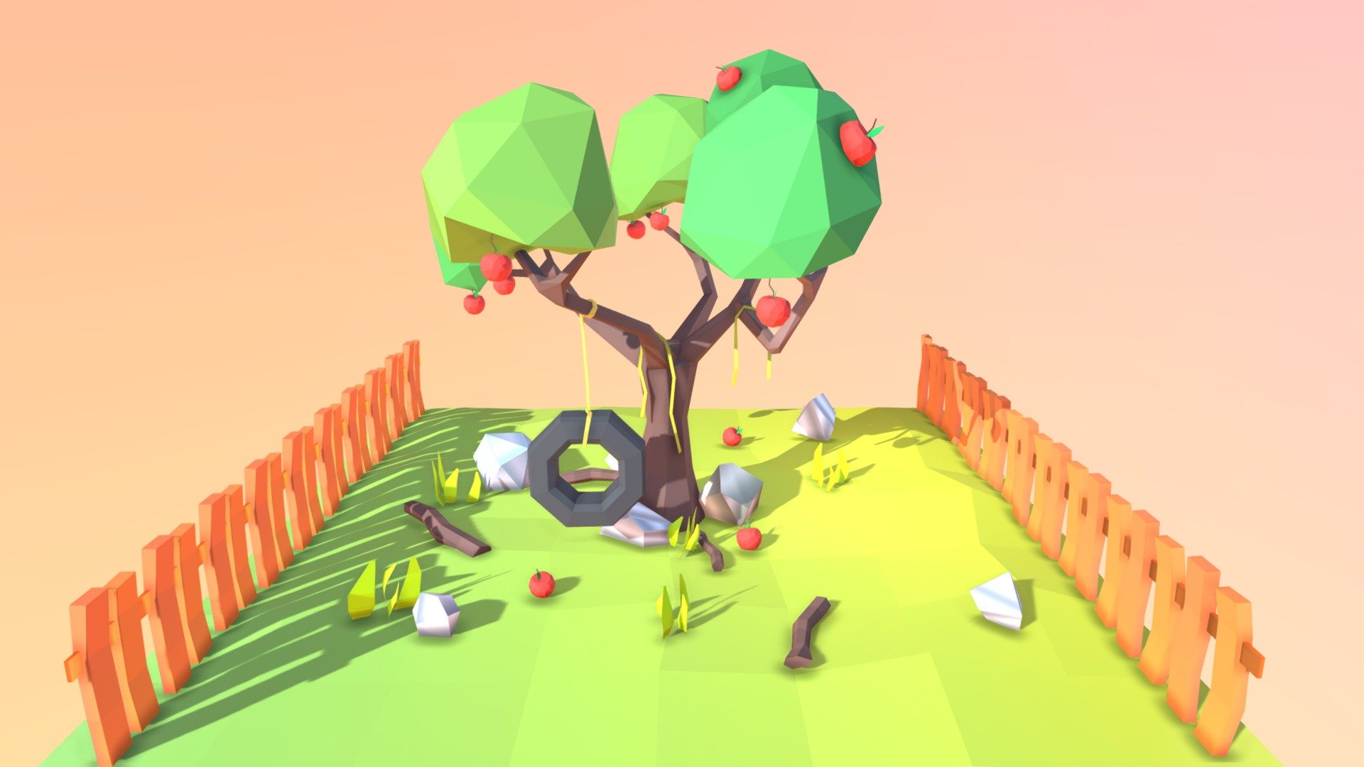 Arbol Manzano - apple tree Lowpoly - Download Free 3D model by Harold.Llanos [b13449c] - Sketchfab