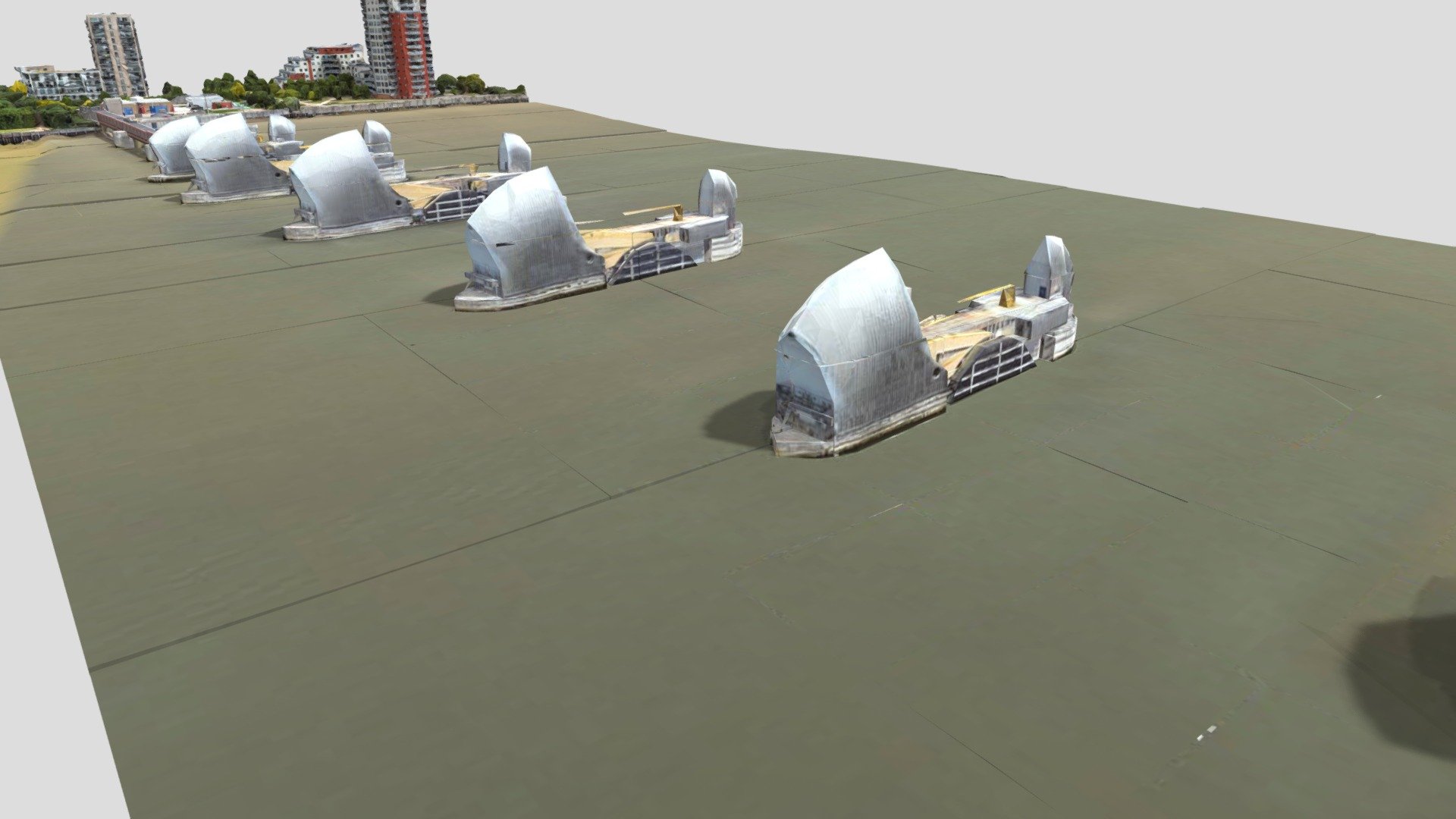THAMES BARRIER - Download Free 3D model by PeeJaa [b139cd6] - Sketchfab