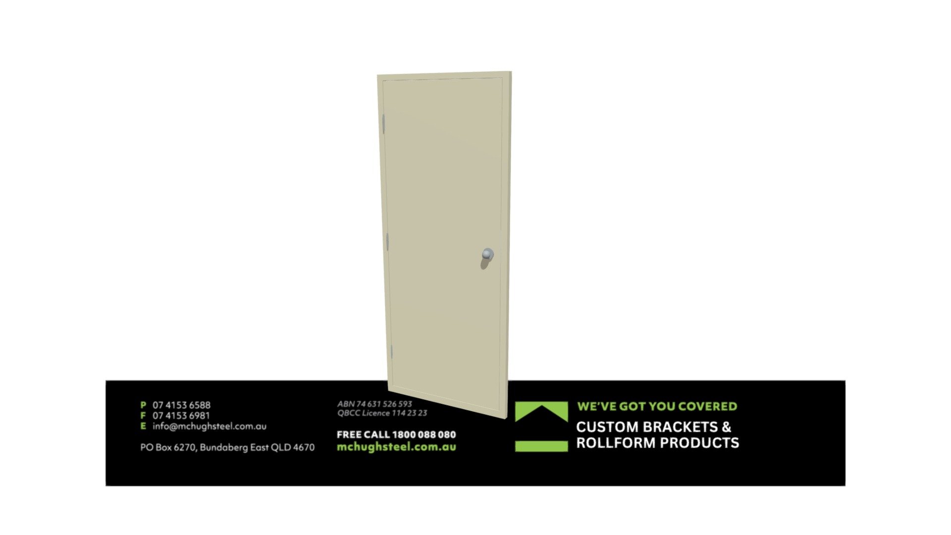 PAPB PA Door 820 Single Skin Paperbark - 3D model by mchughsteel ...