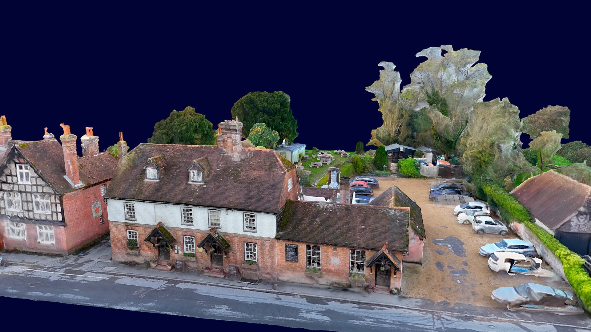 The Griffin Inn and High Street, Fletching - Download Free 3D model by ...