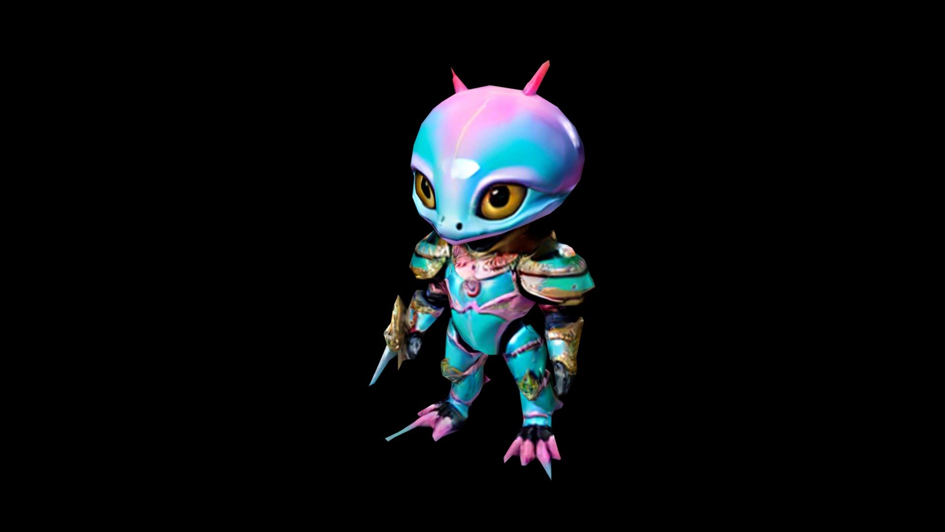 Holographic alien with a mix of colors, includin - Download Free 3D ...