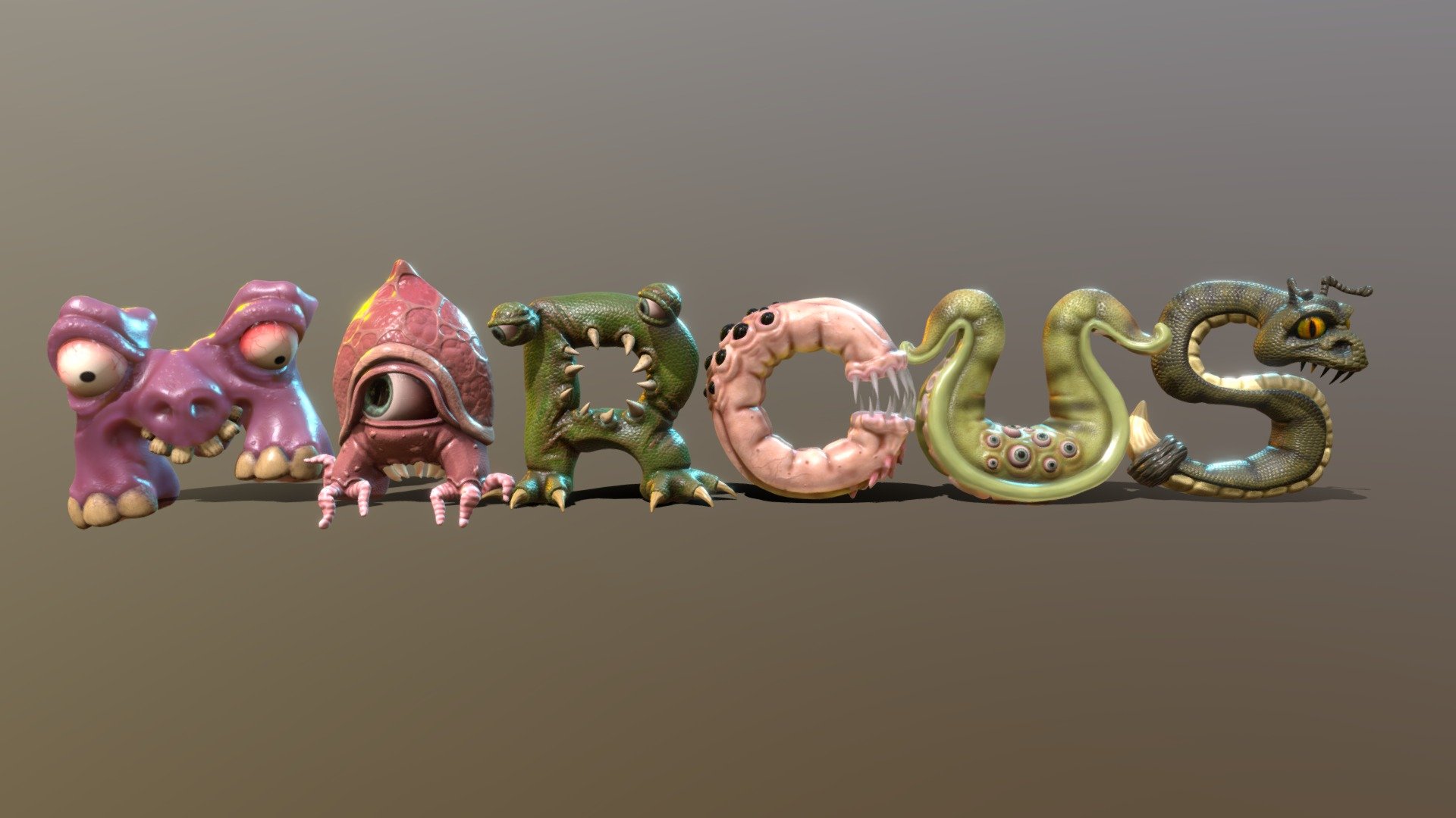 Monster Logo - 3D model by Marcus Ryéll (@Ryell) [b15a8d0] - Sketchfab