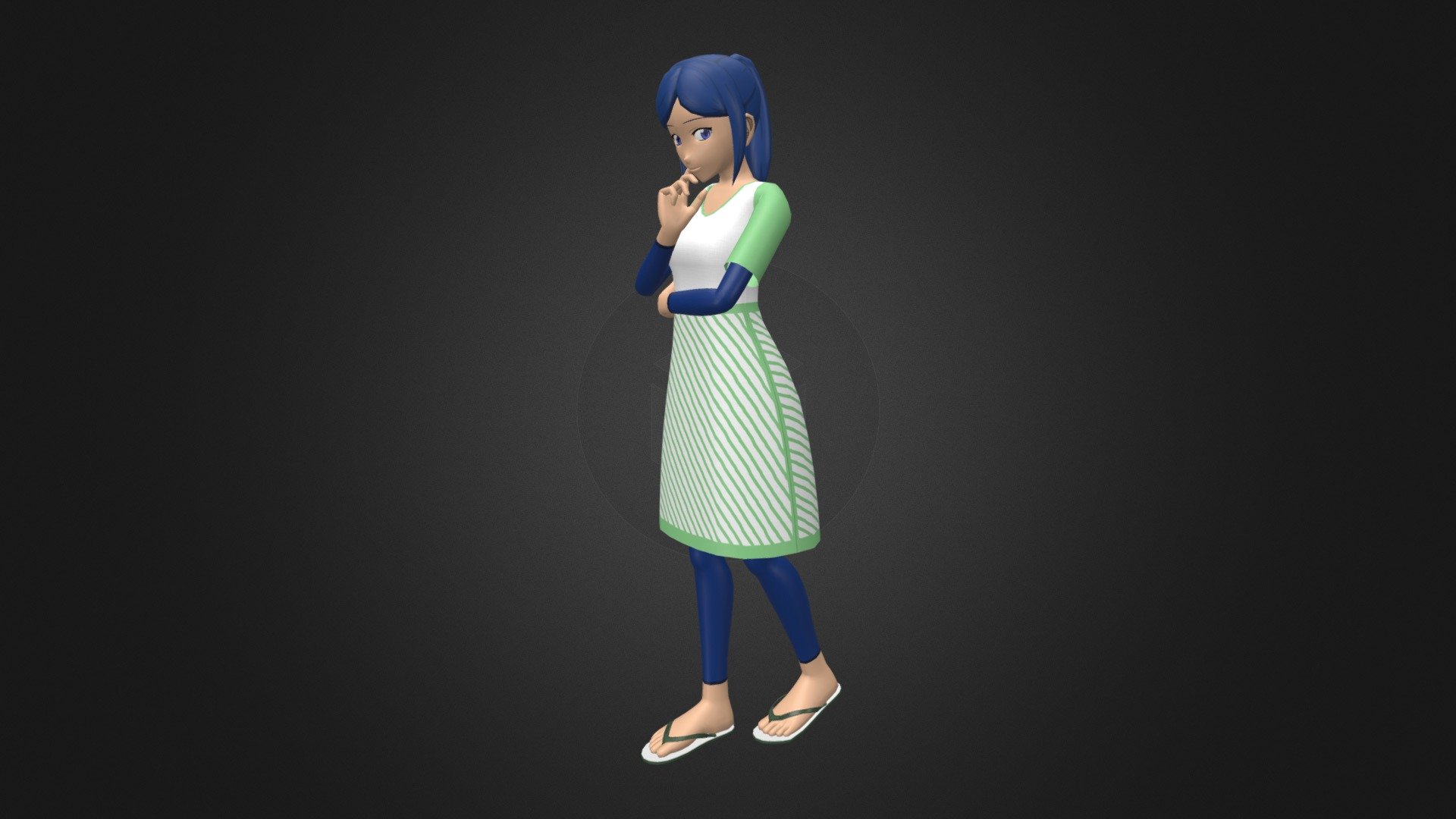 Female - Style 3 (Pose 6: Smiling) - Download Free 3D model by Mifu ...