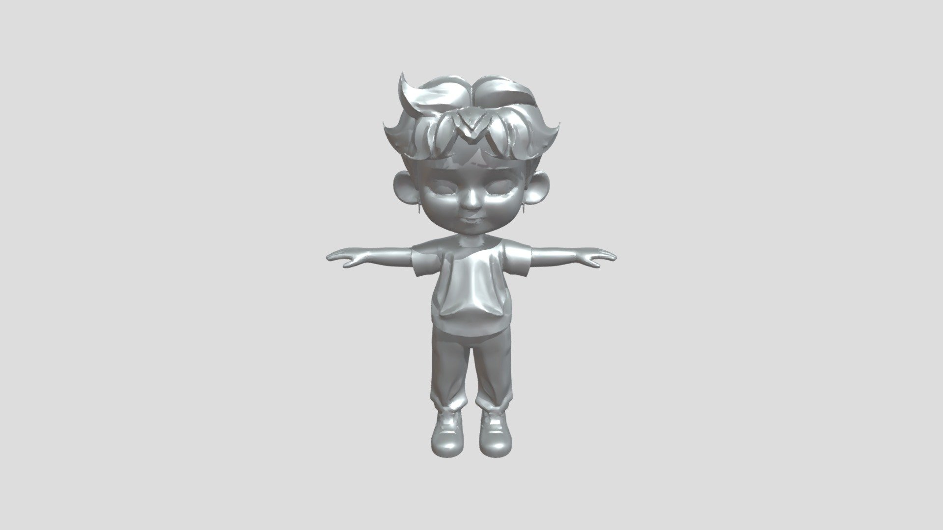 Low poly t-pose cute cartoon boy with modern ha - 3D model by louis2221 ...