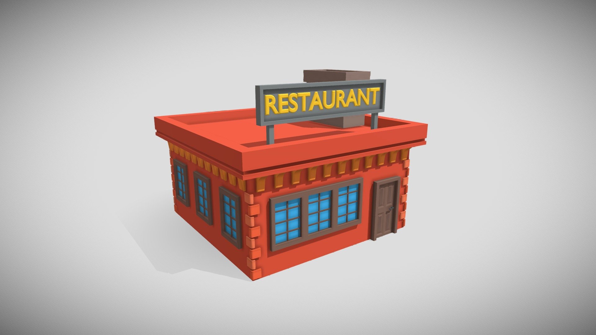 Low Poly Restaurant - Buy Royalty Free 3D model by AssetSource [b16101a ...