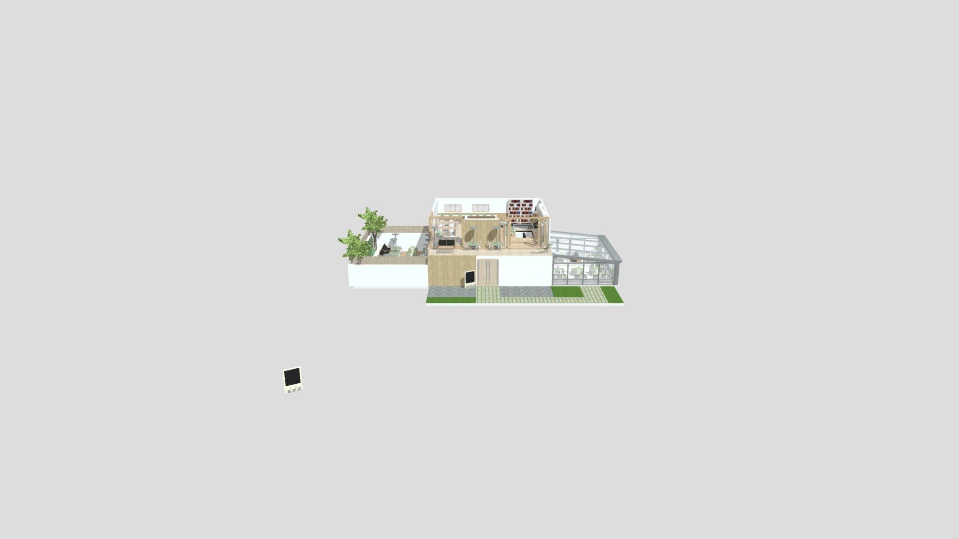 Library and Co working space Cafe - Download Free 3D model by Home ...