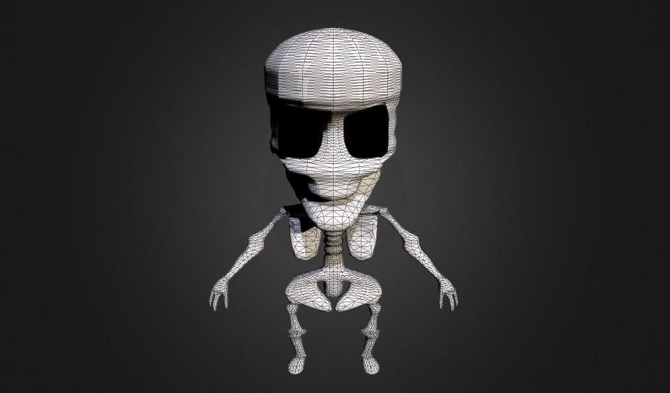Corvus the Skeleton (Wireframe) - 3D model by Alexander Suffoletto ...