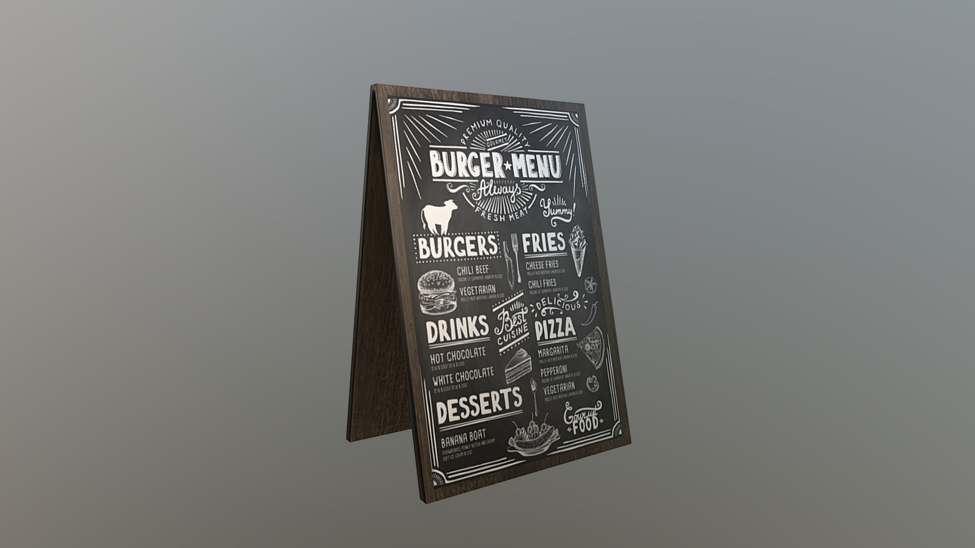 Menu - 3D model by Gruny (@grunystudio) [b16b7f6] - Sketchfab