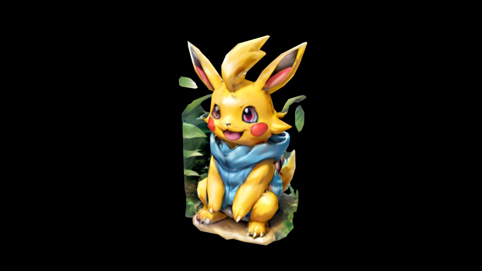 An image of a Pokémon named Pikachu, with its br - Download Free 3D ...