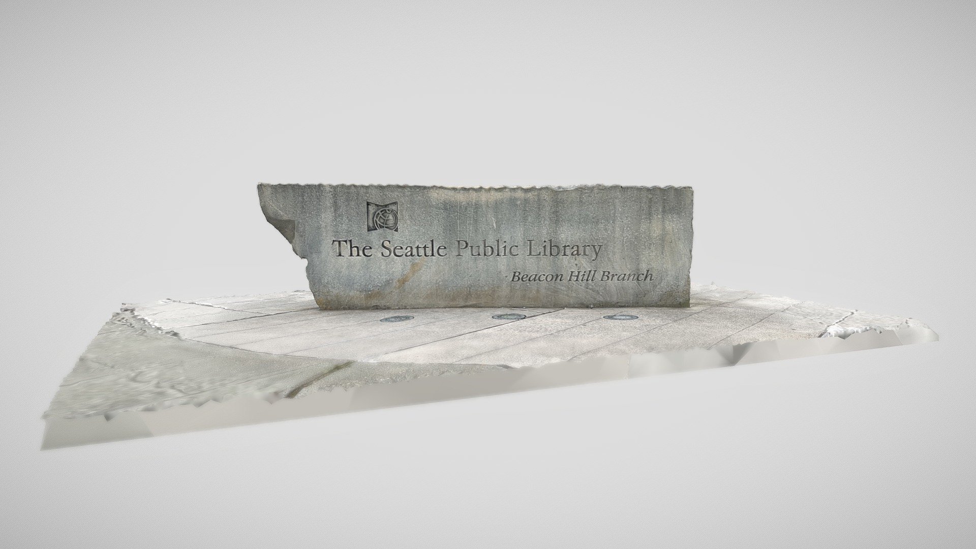 Stone sign for the Seattle Public Library - 3D model by Reo Creative ...