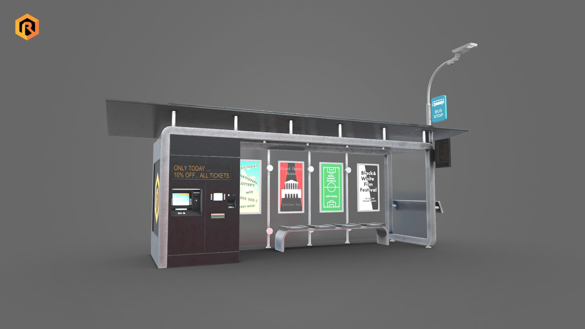 Smart Bus Stop - Buy Royalty Free 3D model by Rescue3D Assets ...