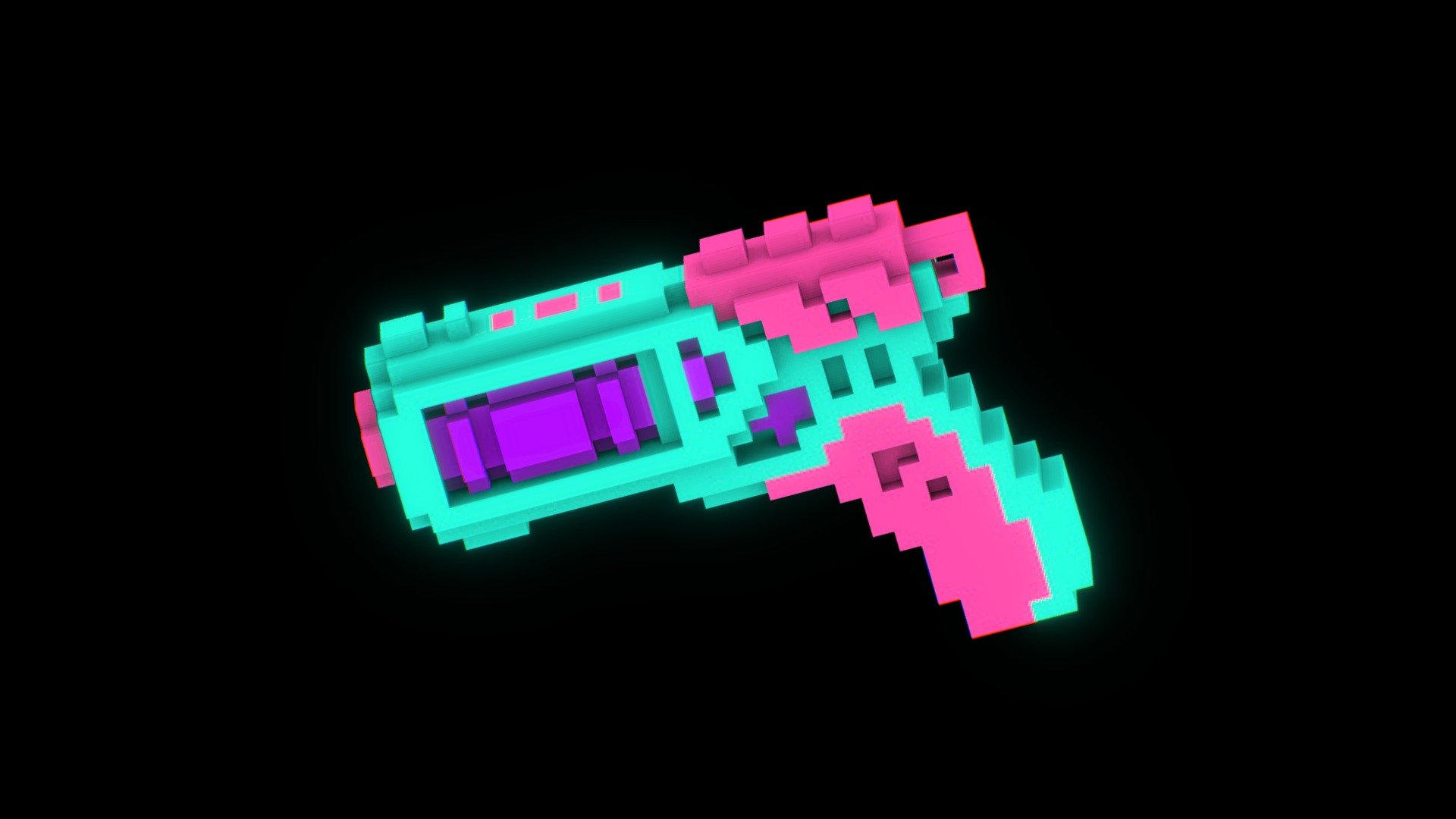 Pastel Voxel Gun - 3D model by mookado [b18109e] - Sketchfab