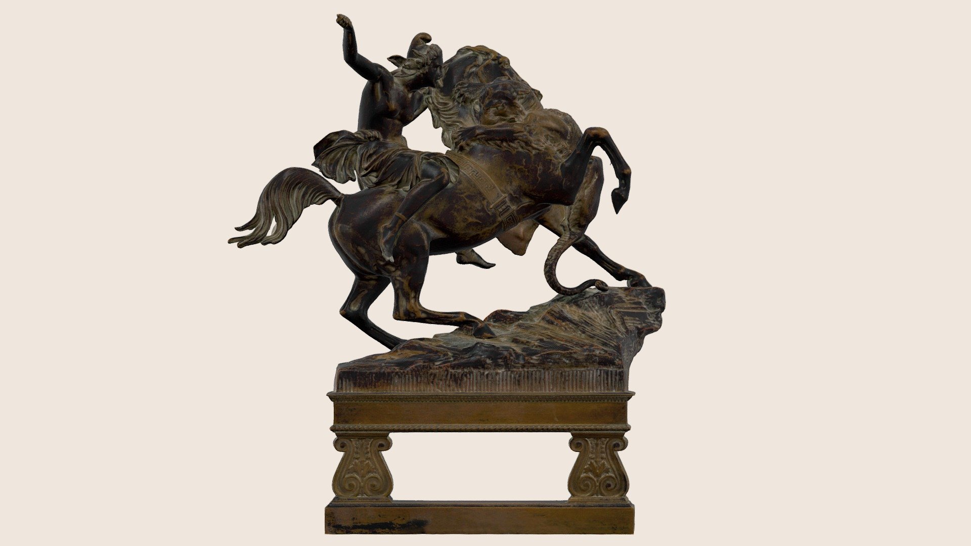 Statue of Amazon on horseback fighting a Lion - 3D model by FWNDK ...