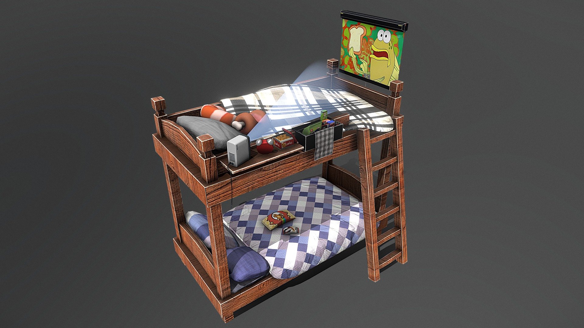 Bunk bed - 3D model by MagicBean _神奇豆豆 (@magic_bean) [b18ef9c] - Sketchfab