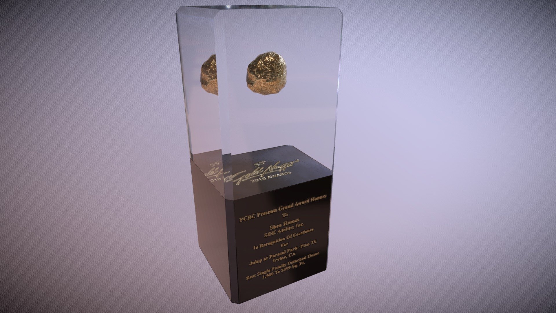 Gold Nugget Award - 3D model by Zachary Stout (@ZachStout) [b190a7c ...